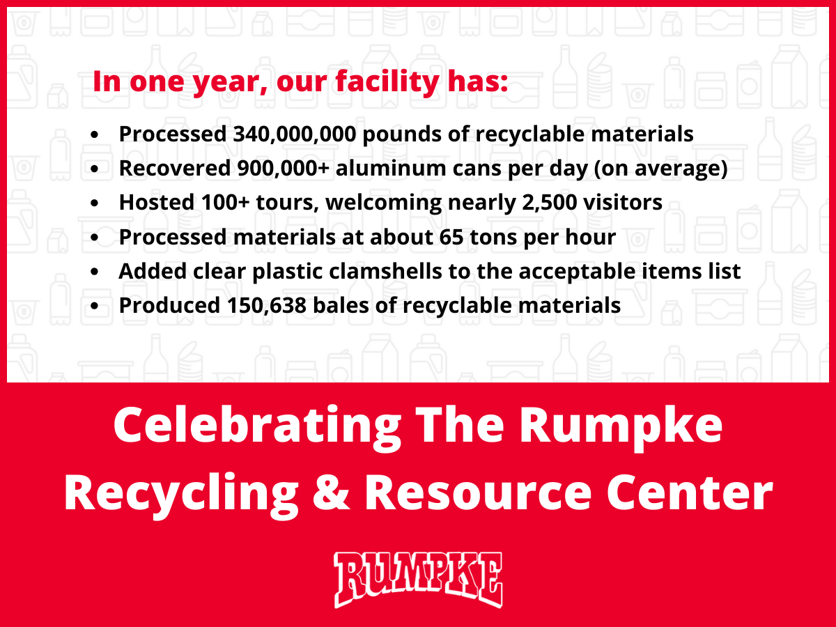 Rumpke Recycling & Resource Center Celebrates One-Year Milestone | Rumpke